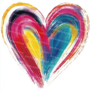 10 Valentine's Day Heart Clipart, Colorful Heart, Love Heart,rainbow ...