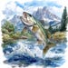 12 Jumping Bass Clipart, Fish Clipart, Smallmouth Bass Fish, Printable ...