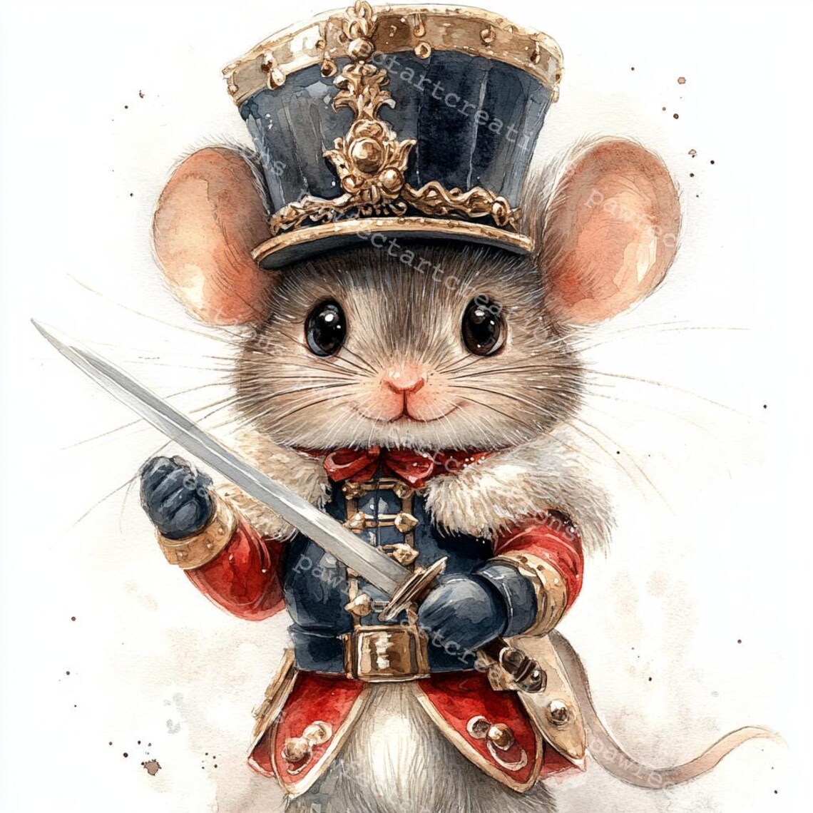 Nutcracker Mouse Clipart: Watercolor Christmas Jpgs (digital Download ...