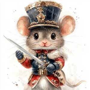 Nutcracker Mouse Clipart: Watercolor Christmas Jpgs (digital Download ...
