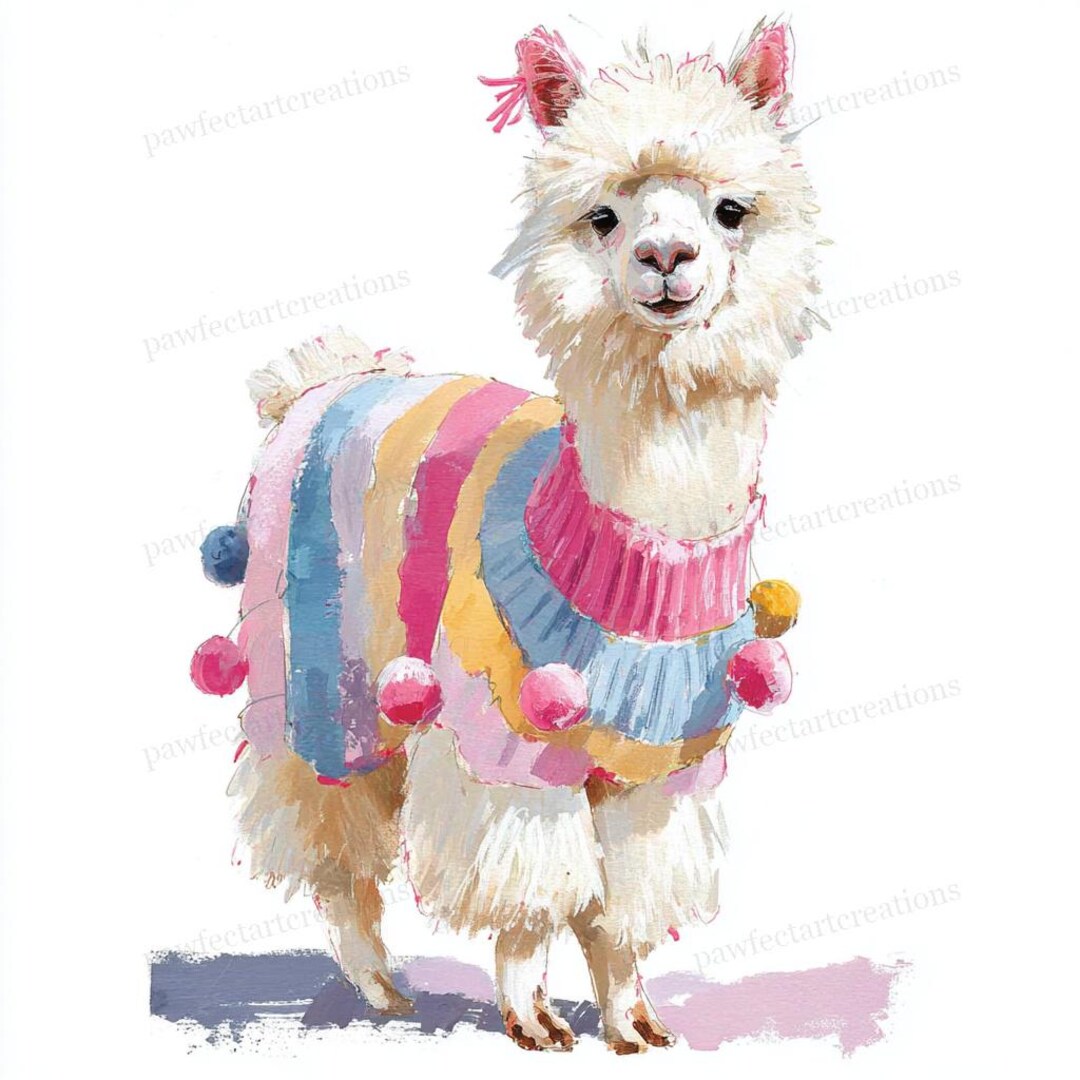 21 Llama Alpaca Clipart, Cute Watercolor Llama Art, Funny Alpaca Bundle ...
