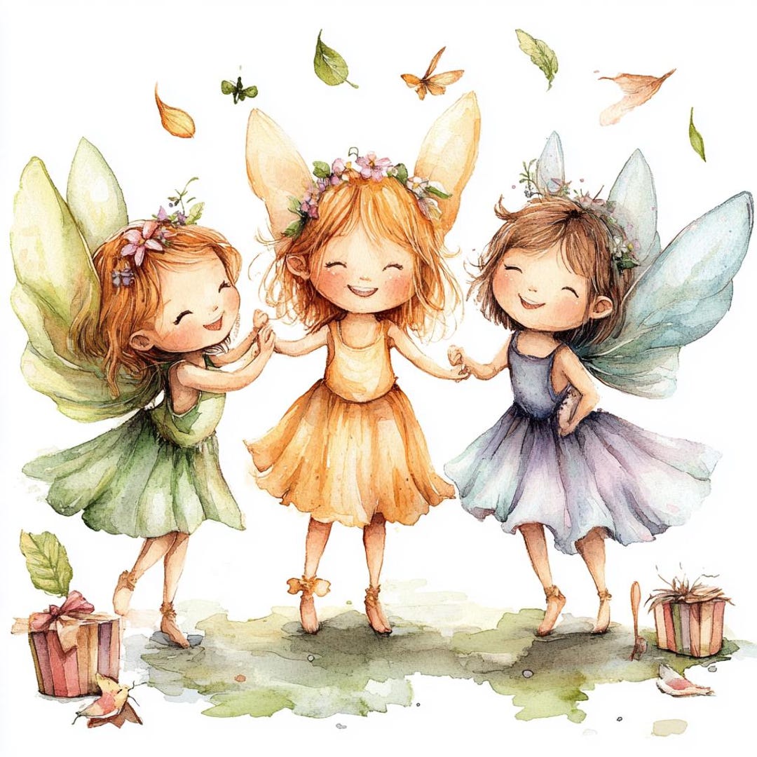 14 Cute Fairy Party Clipart, Fairies Clipart, Printable Watercolor ...
