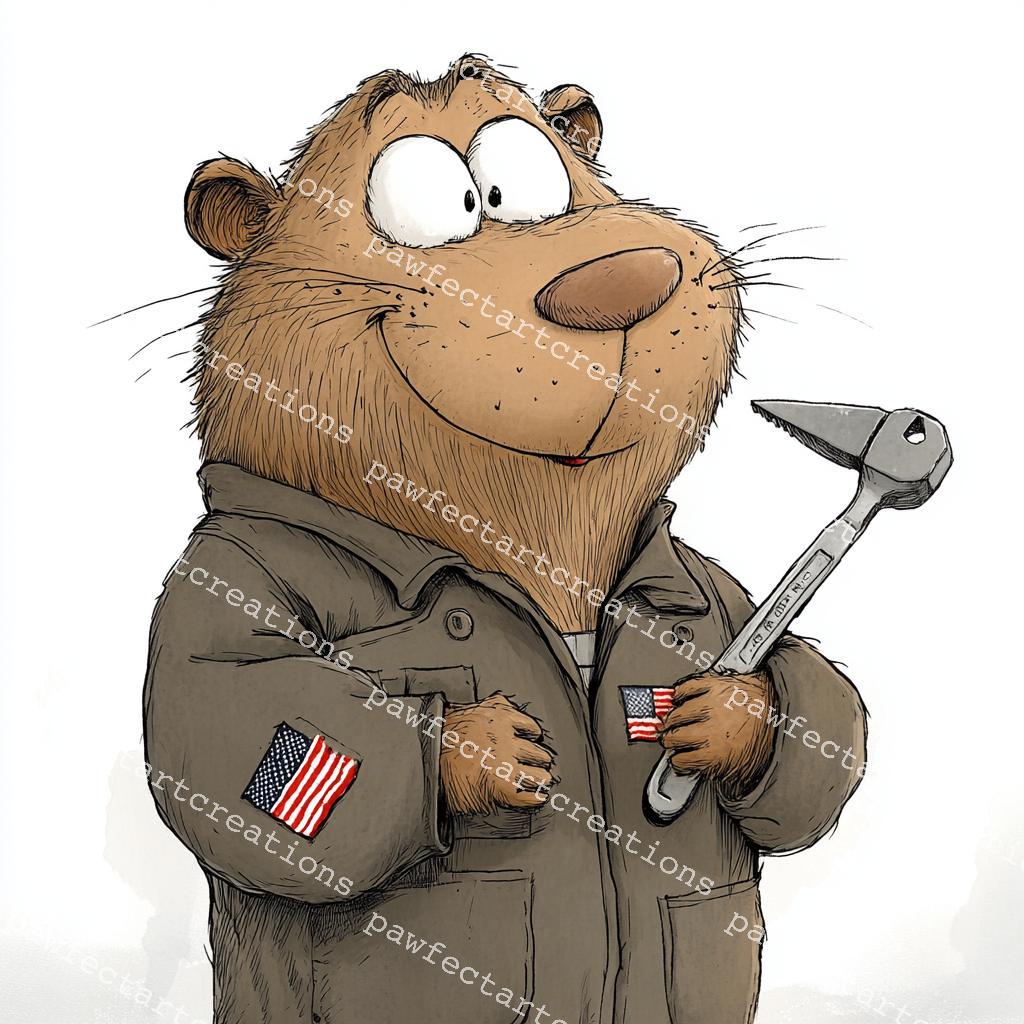 15 Quirky Cute Animal Workers Clipart, Labor Day Art, Printable ...