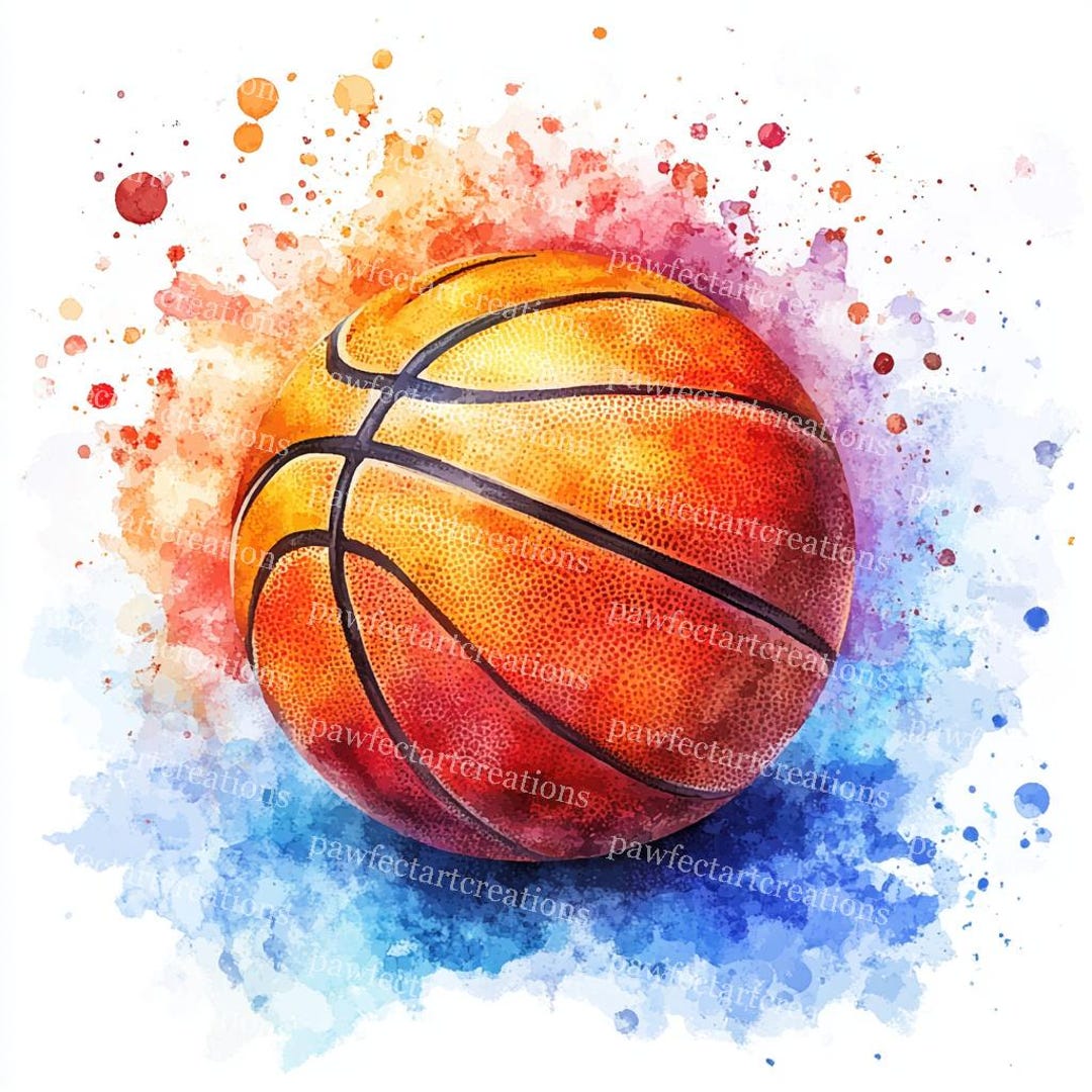 17 Sport Balls Watercolor Clipart: Sports Sublimation (digital Craft ...