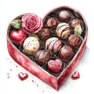 12 Valentine’s Day Chocolate Box Clipart, Candy Box, Printable ...