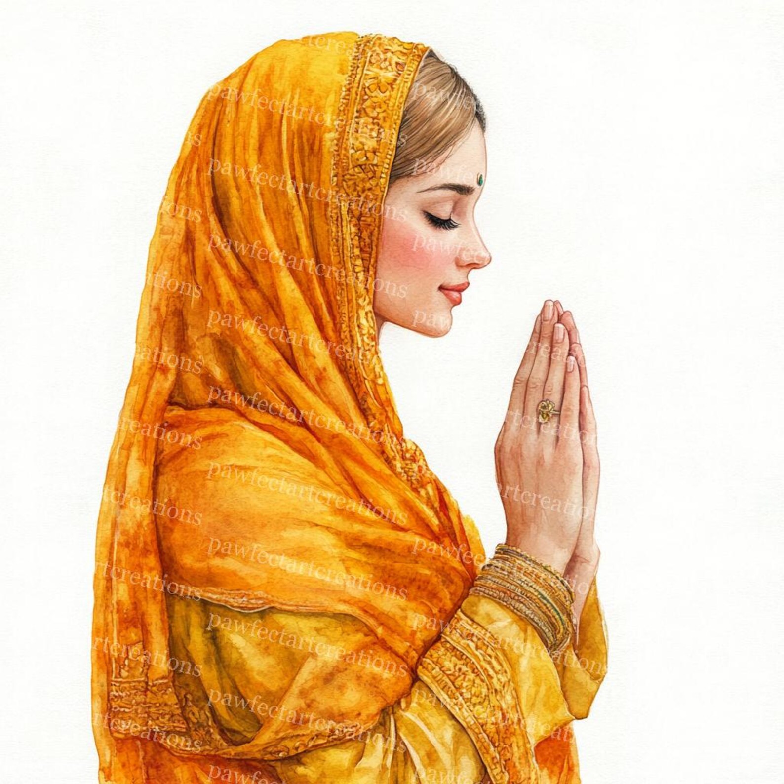 Biblical Woman Praying Clipart: Watercolor Style (digital Download) - Etsy