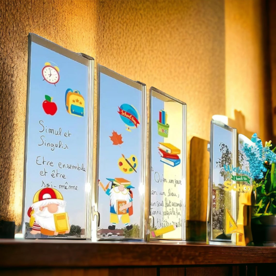 8 Sheets Back to School Window Clings Reusable Static Stickers for ...