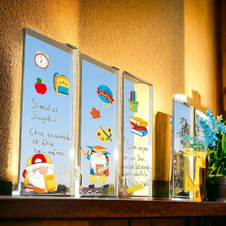 8 Sheets Back to School Window Clings Reusable Static Stickers for ...