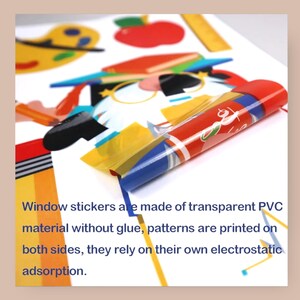 8 Sheets Back to School Window Clings Reusable Static Stickers for ...