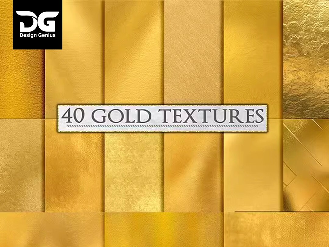 40 Gold Digital Papers | Gold Textures | Scrapbook Paper | Metallic ...