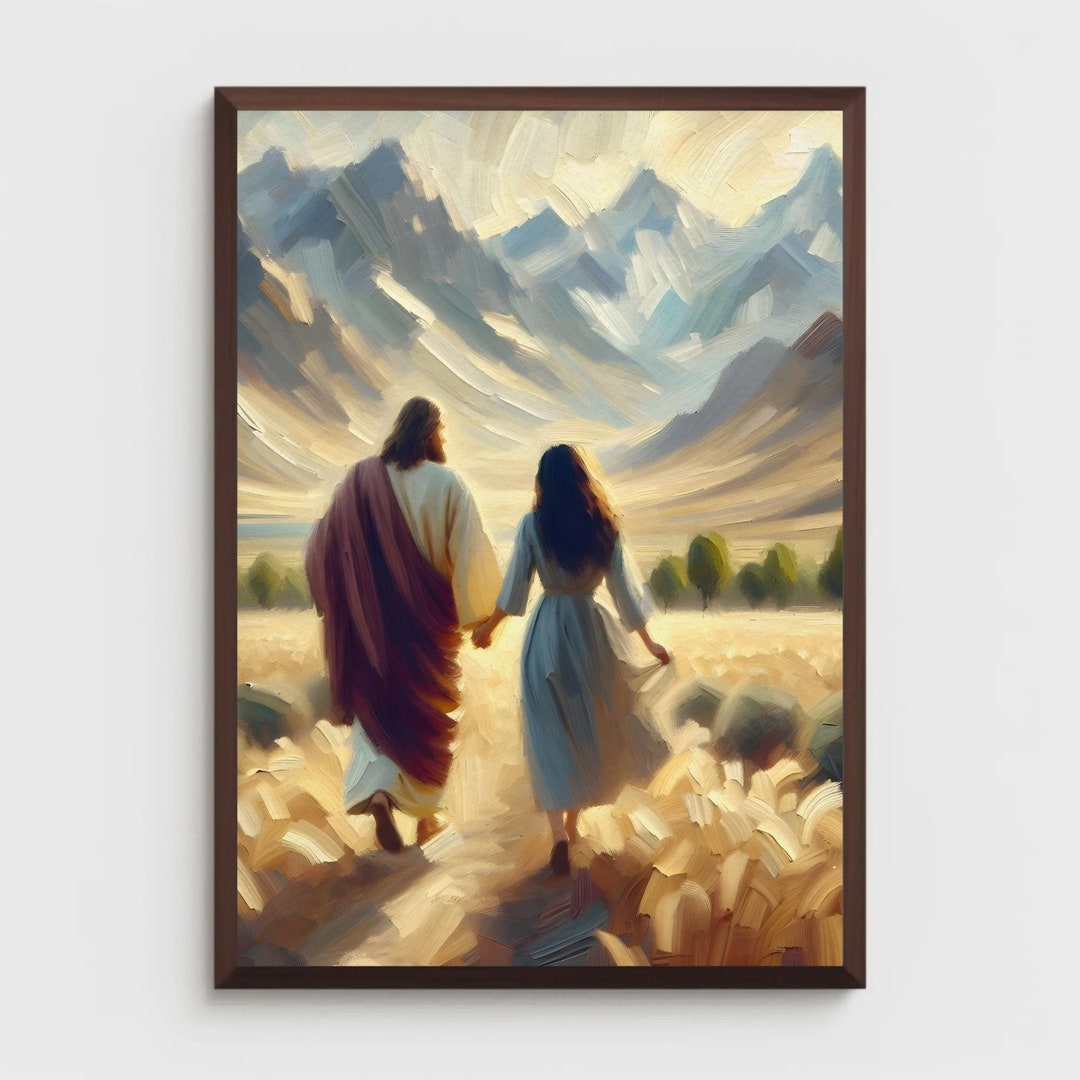 Jesus and Woman Art, Jesus With Women Art, Jesus Painting, Christian ...