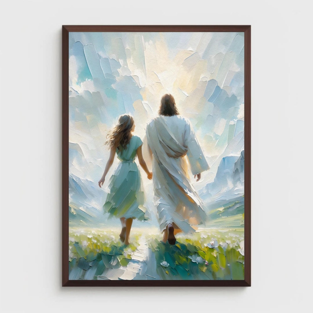 Jesus Walking With Girl, Jesus Painting, Christian Artwork, LDS ...