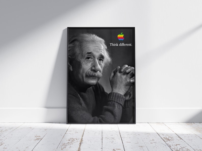 Apple Albert Einstein Vintage Poster Retro Tech Advert Art Print ...