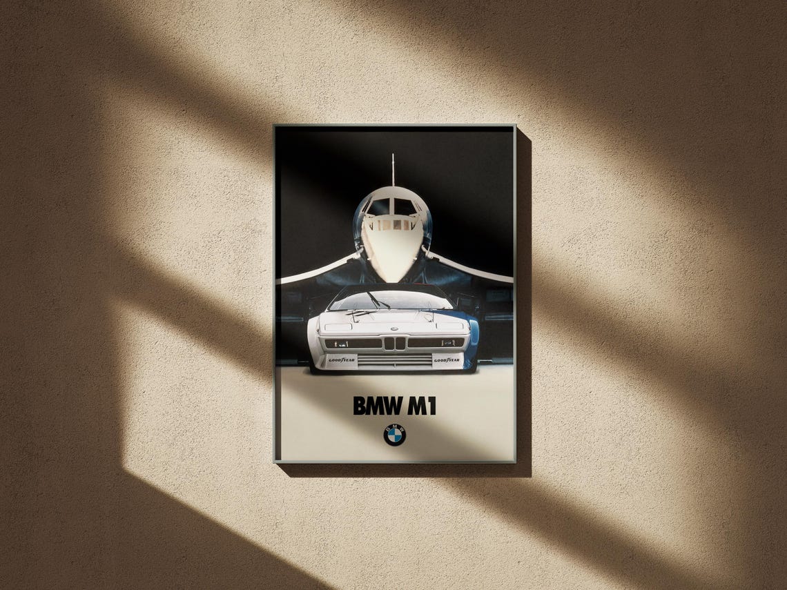 BMW M1 Poster Art Print, Concord Poster Art Print, Wall Decor, Garage ...