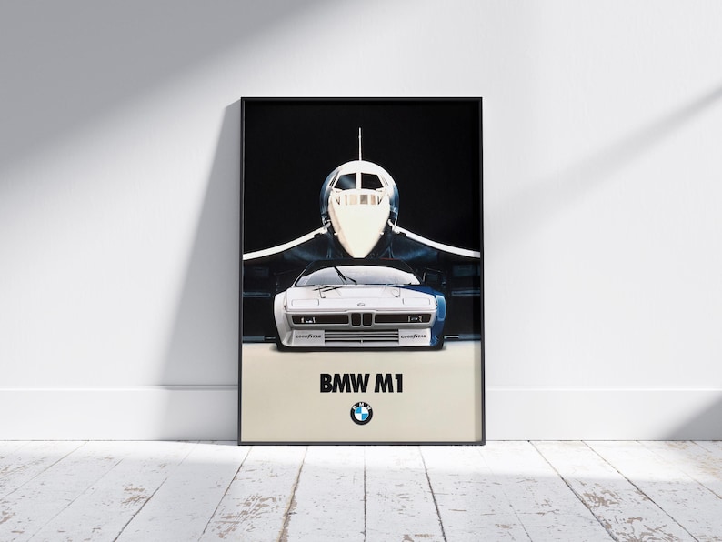 BMW M1 Poster Art Print, Concord Poster Art Print, Wall Decor, Garage ...
