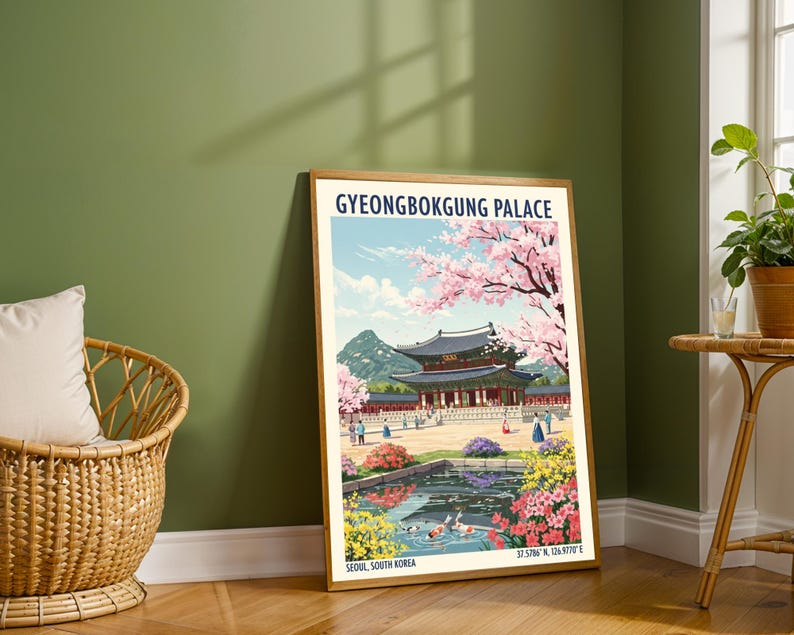 Gyeongbokgung Palace South Korea Art Print – Vintage Korean Travel ...