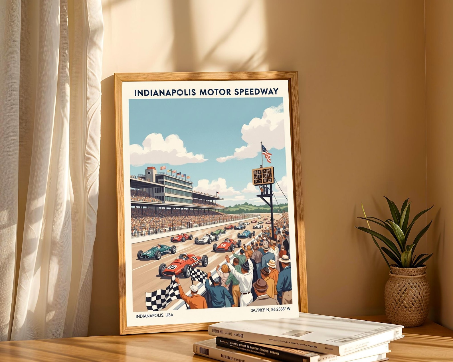 Indianapolis Motor Speedway INDY500 Racing Art Print – Vintage Racing ...