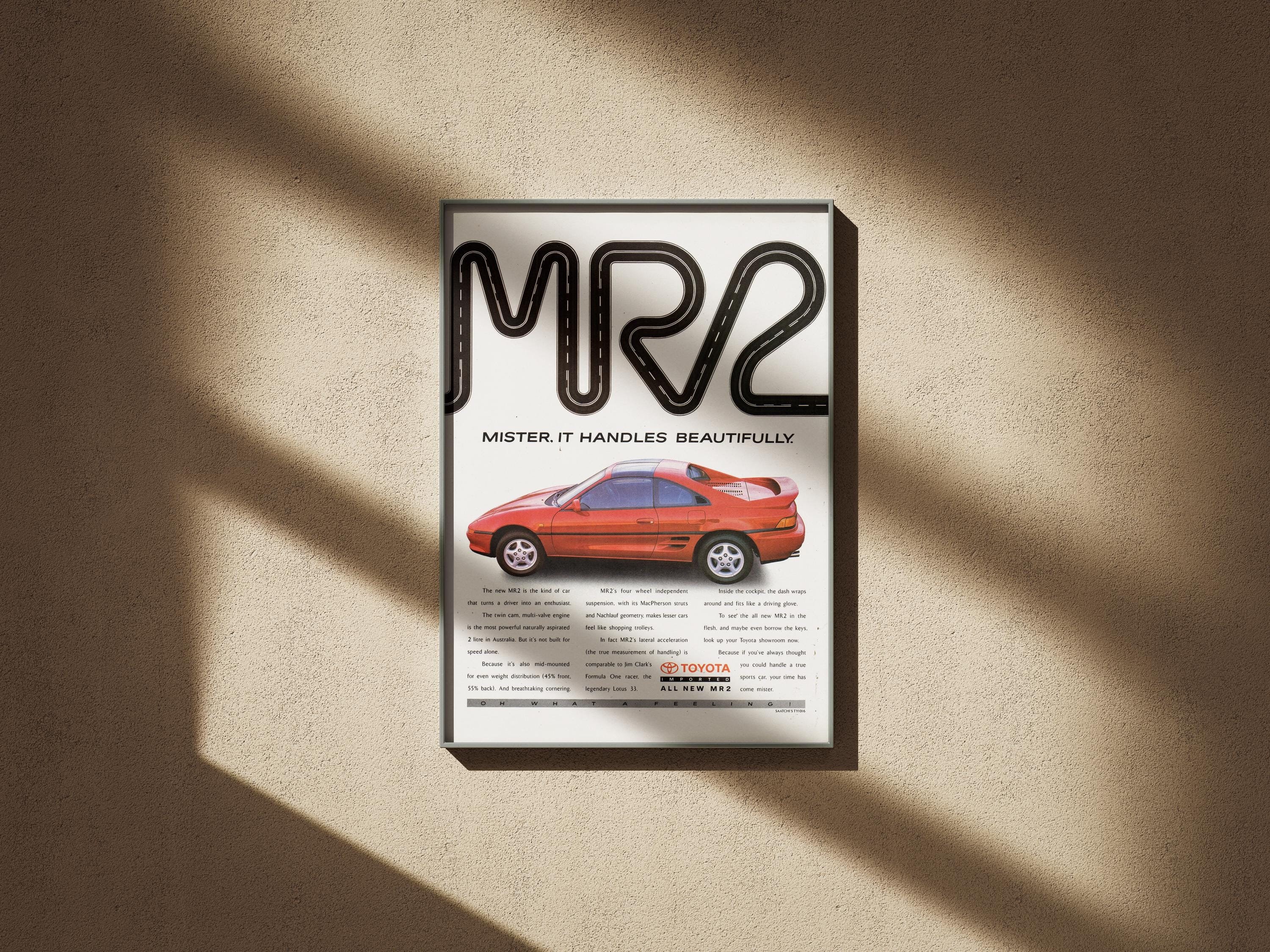 Toyota MR2 Poster Advert Vintage Retro Classic Art Print, Perfect for ...