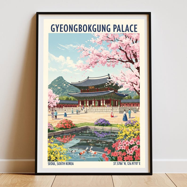 Gyeongbokgung Palace South Korea Art Print – Vintage Korean Travel ...