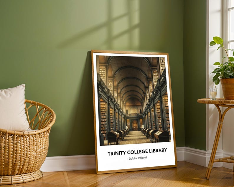 Trinity College Library Art Print, Realism Wall Art Poster, Dublin ...
