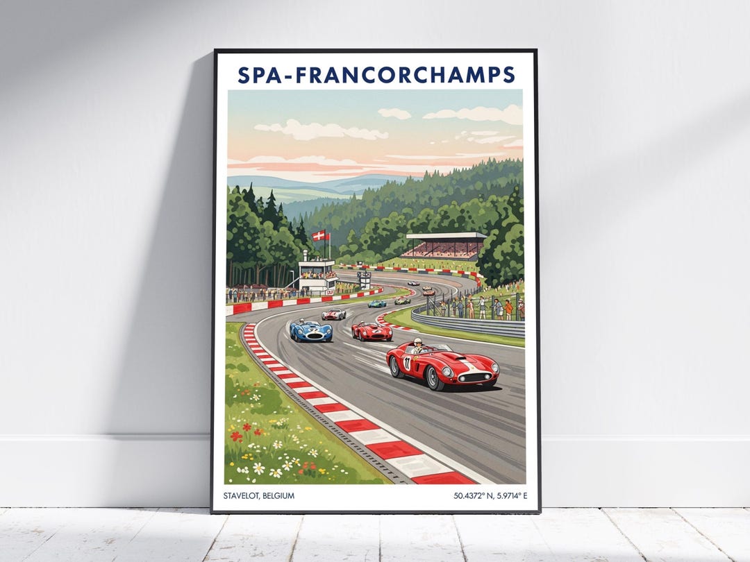 Circuit De Spa-francorchamps F1 Racing Poster – Vintage Travel Art ...