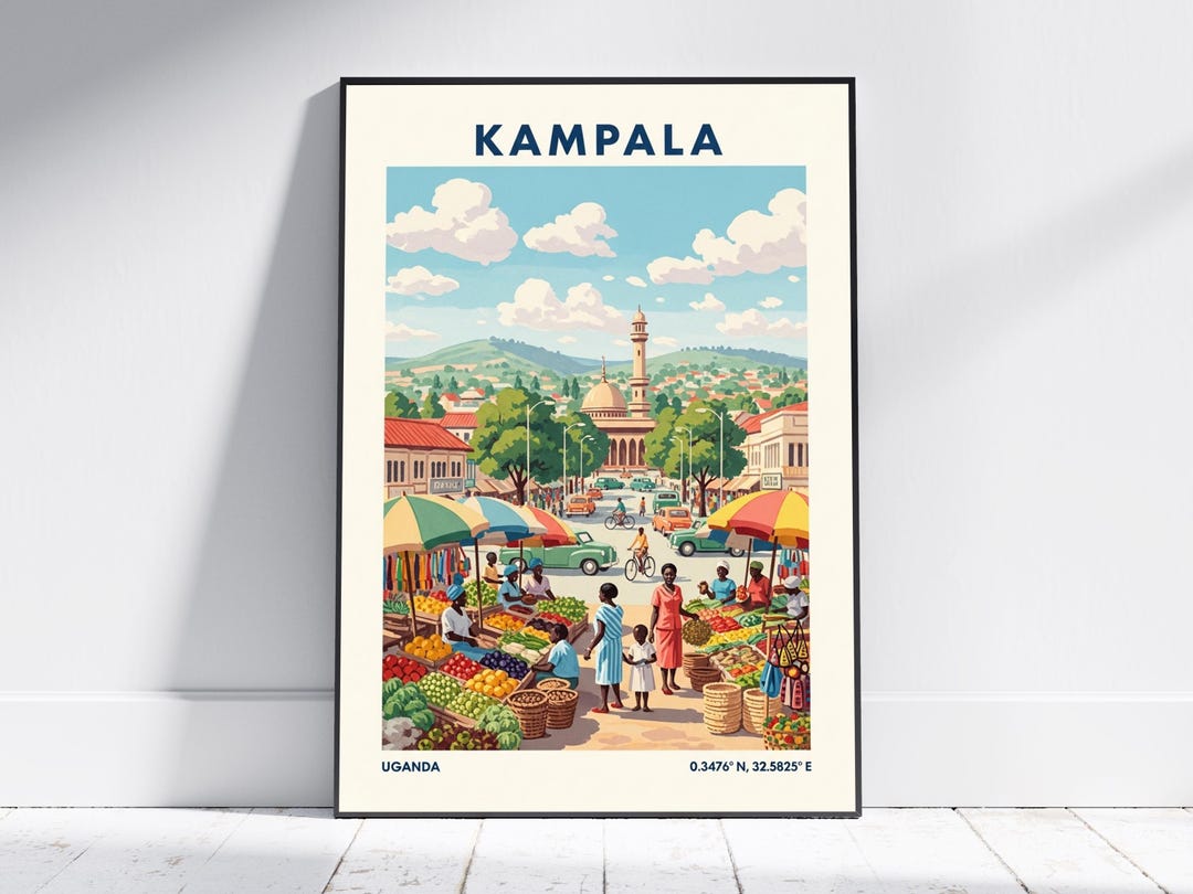 Kampala Uganda Travel Poster – Vintage African Wall Art Print, Retro ...