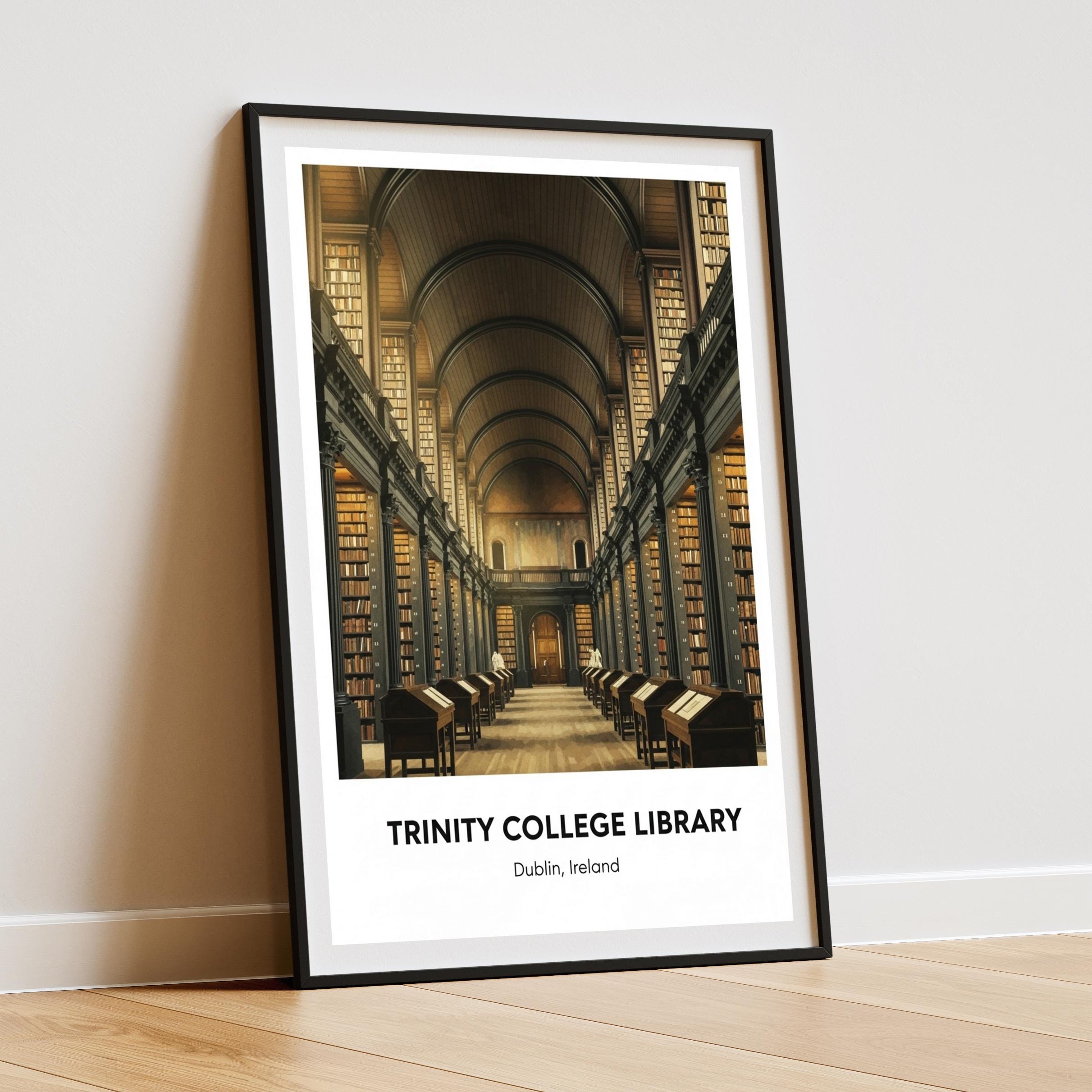 Trinity College Library Art Print, Realism Wall Art Poster, Dublin ...