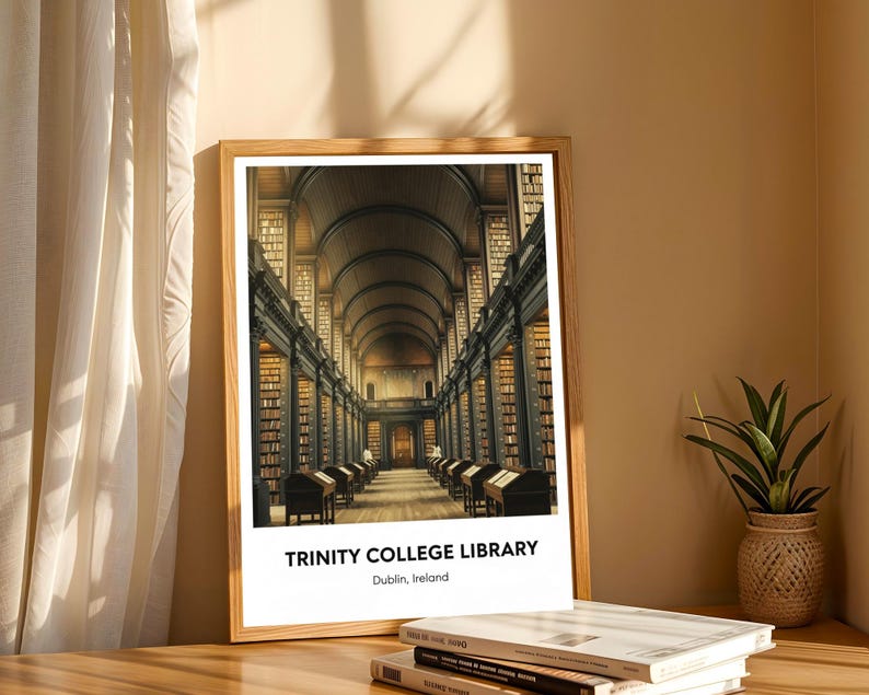 Trinity College Library Art Print, Realism Wall Art Poster, Dublin ...