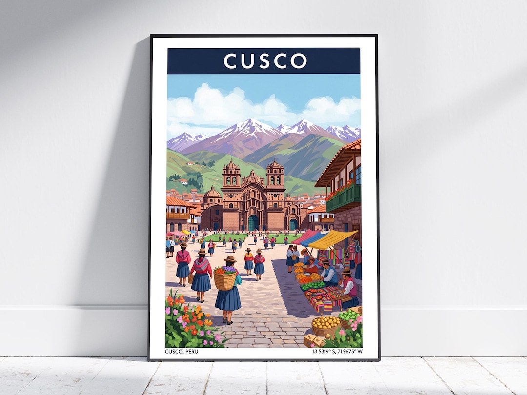 Cusco Peru Travel Poster – Vintage Wall Art Print, Retro Home Decor for ...