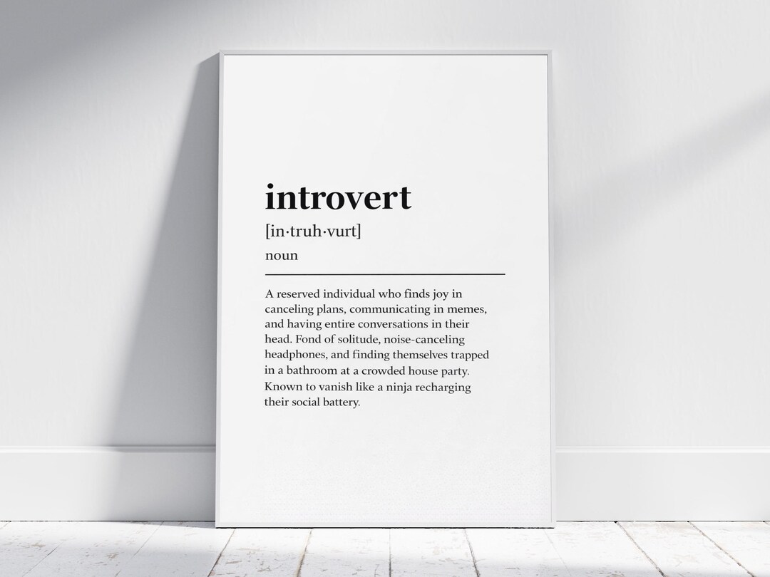 Introvert Definition Art Print, Funny Minimalist Design, Multicolor ...
