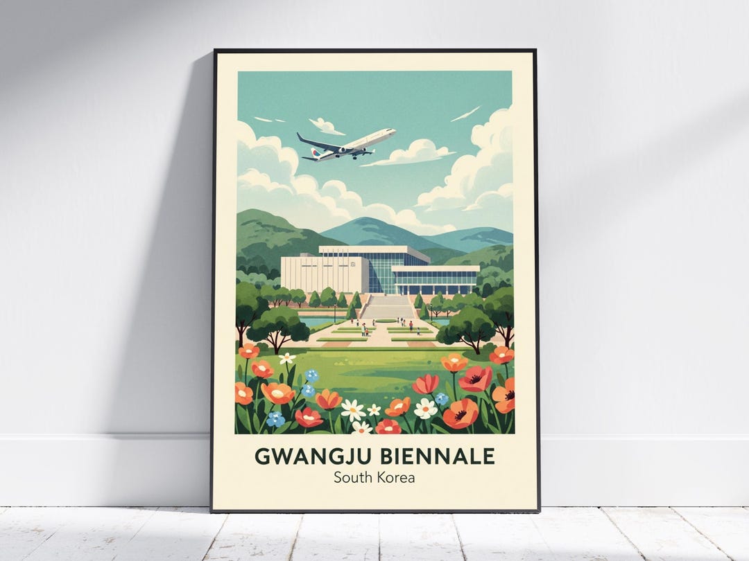 Gwangju Biennale Poster – Green and Blue Vintage Art Print | Korean ...