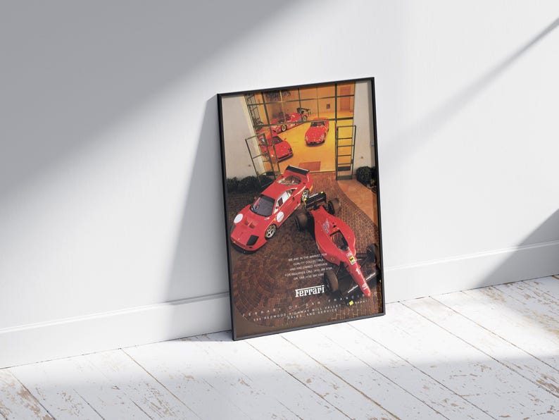 Ferrari F40 Formula One Vintage Retro Advert Poster Art Print Perfect ...