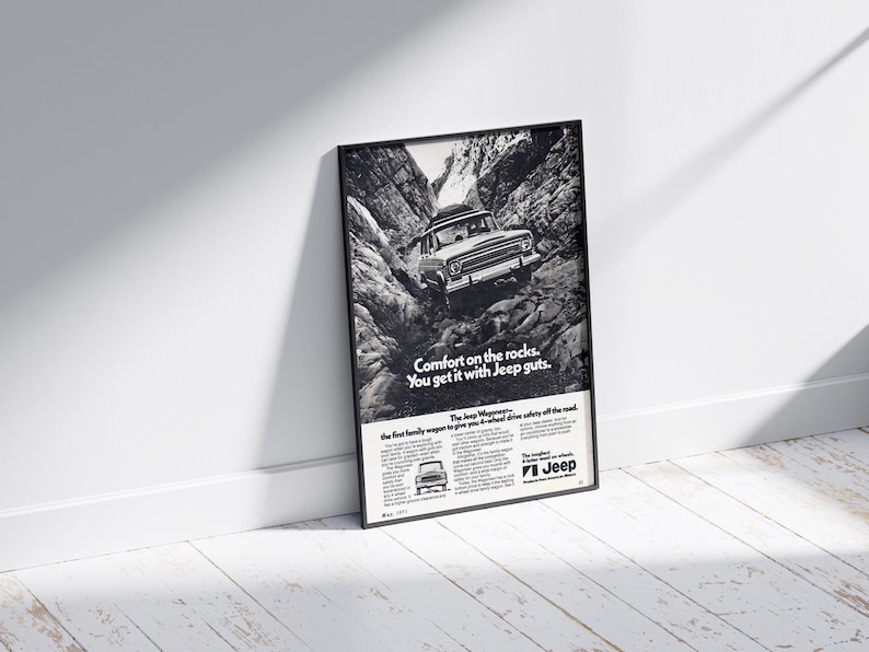 Jeep Vintage Magazine Poster Retro Advert Art Print, Perfect for Home ...