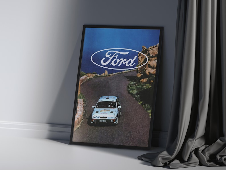 Ford Sierra Cosworth Rally Poster Vintage Motorsport Art Print, Office ...