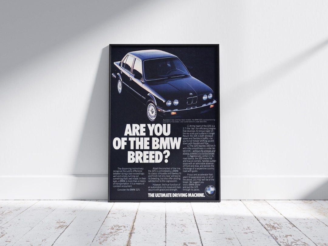 BMW M3 325i Poster Vintage Retro Classic Art Print, Wall Decor, Garage ...