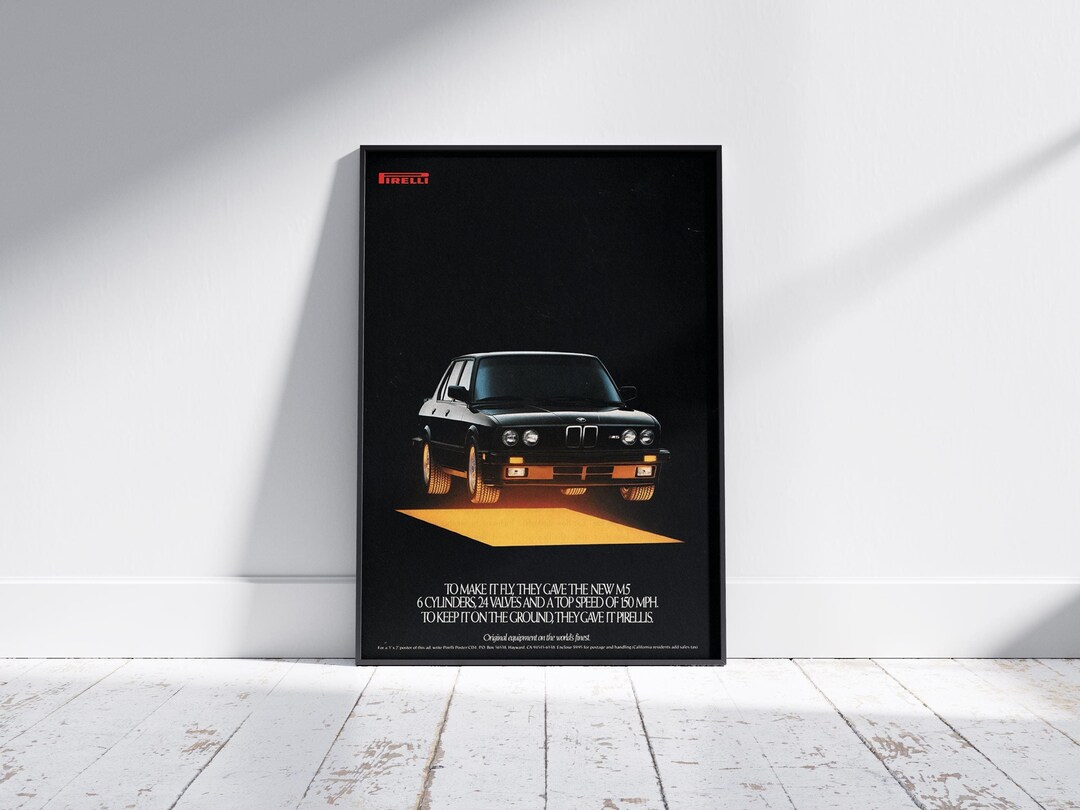 BMW M5 Poster Advert Vintage Retro Classic Art Print, Perfect for Home ...
