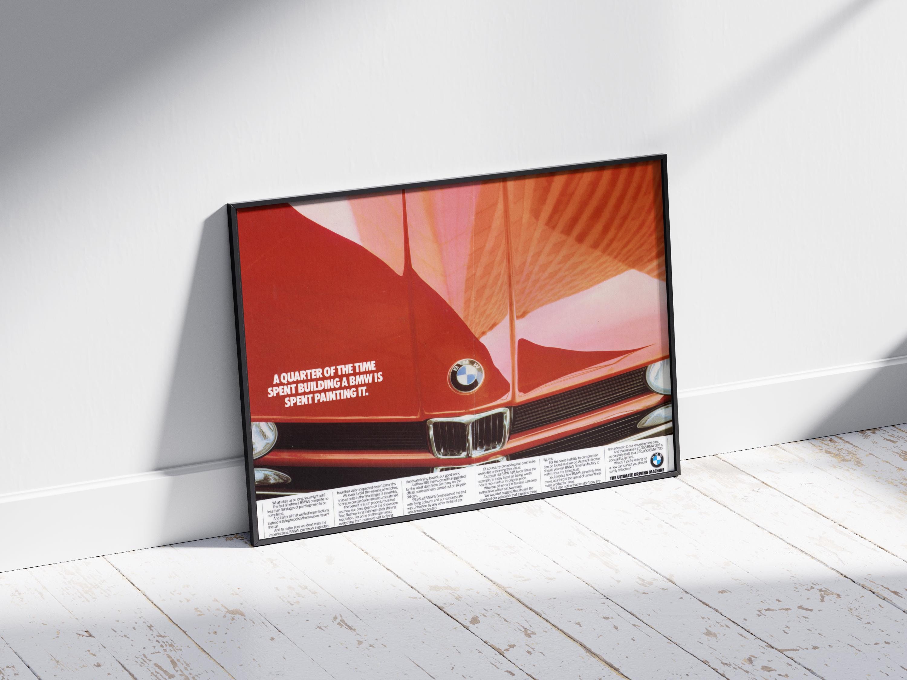 BMW M5 Retro Poster Magazine Advert Authentic Vintage Classic Art Print ...