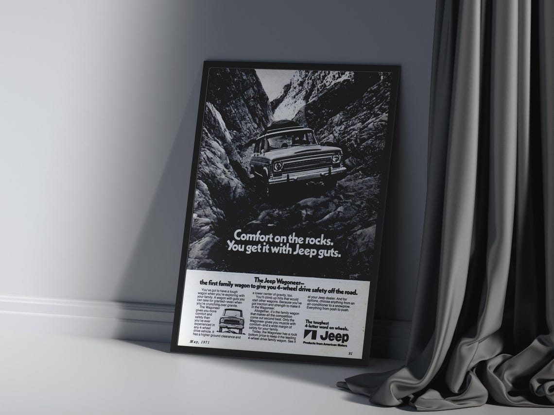 Jeep Vintage Magazine Poster Retro Advert Art Print, Perfect for Home ...