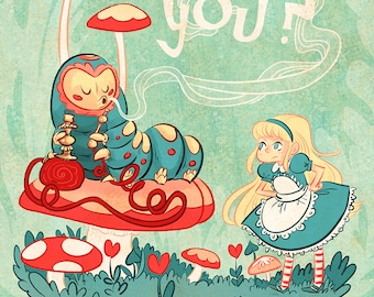 Who Are You 8x12 in Alice in Wonderland Print | Etsy