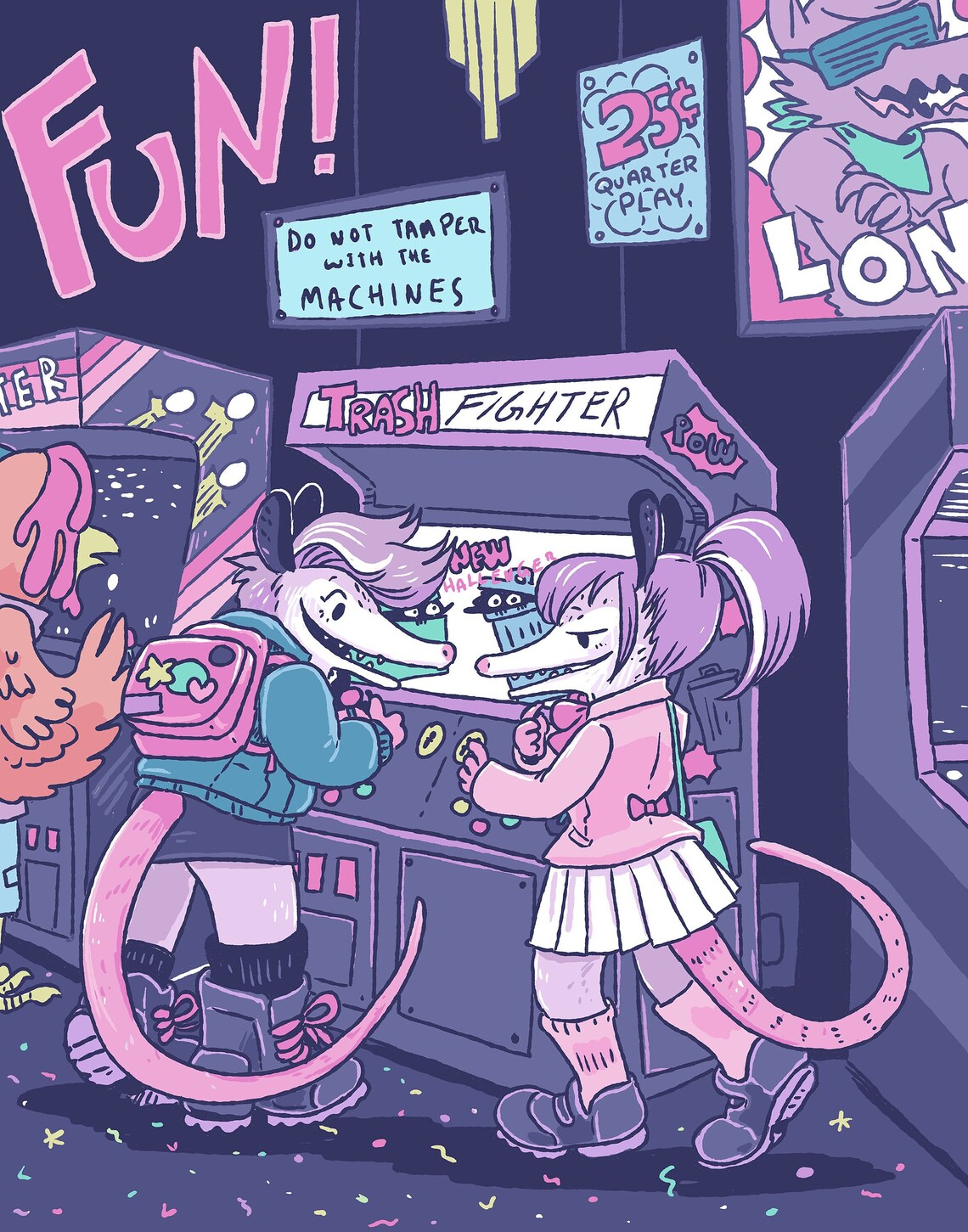 Mall Rats Series Opossum Arcade 8x10 Art Print - Etsy