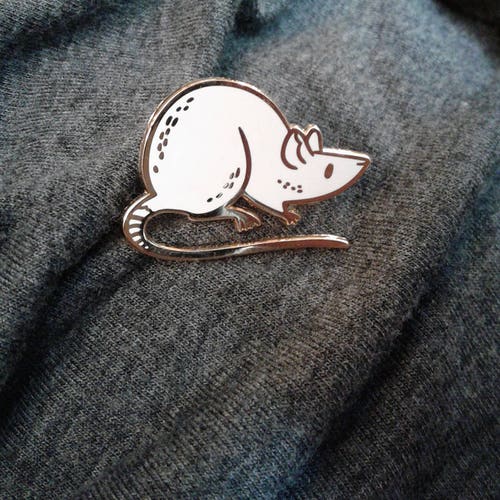 White Dumbo Rat Hard Enamel Pin - Etsy