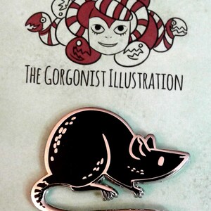 Black Rat Enamel Pin - Etsy