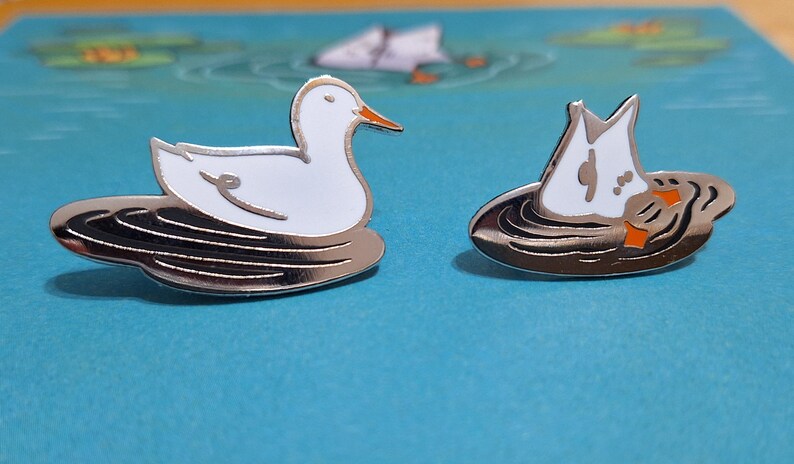 Duck and Dive Cute Duck Pond Hard Enamel Pins - Etsy