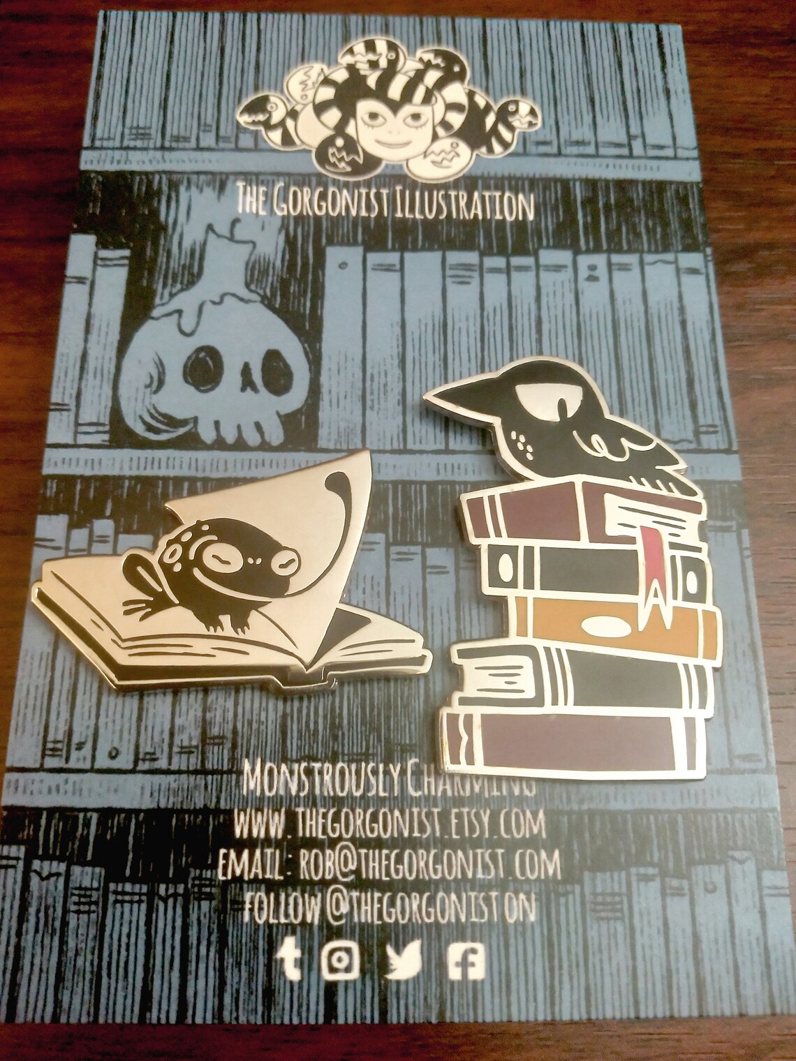 Creatures of a Good Reading Habit Dark Academia Bookish Enamel Pins ...