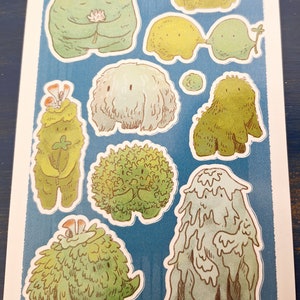 Mossy Mosster Friends Kiss Cut 4x6 Inch Sticker Sheet - Etsy