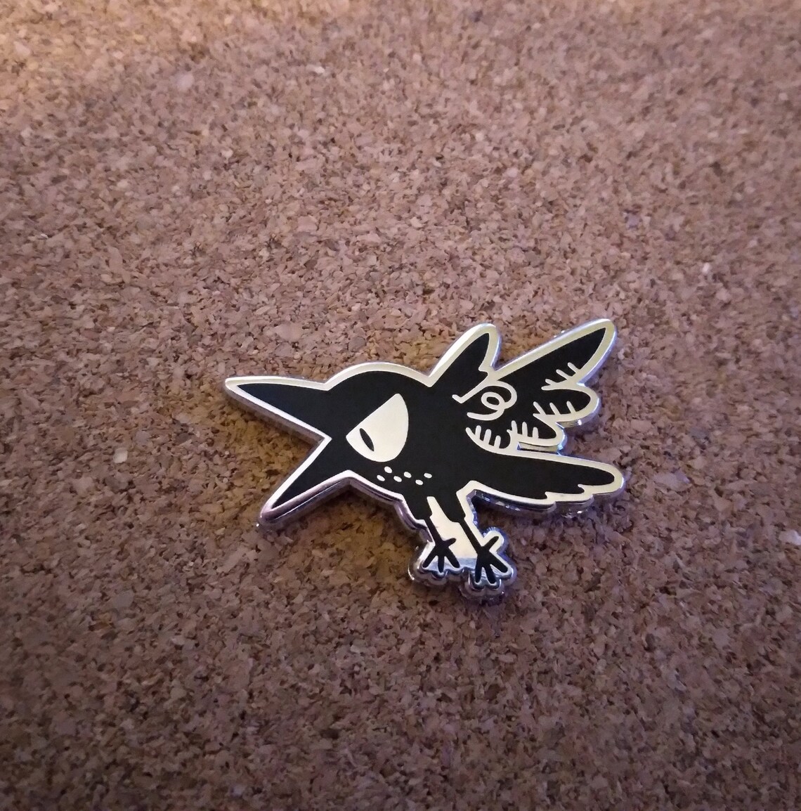 Cawing crow raging raven hard enamel pin | Etsy