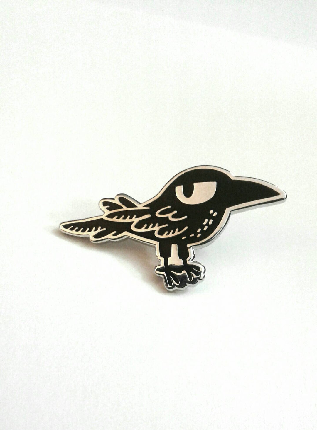 Side Eye Crow Grumpy Raven Enamel Pin - Etsy