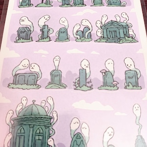 Tiny Graveyard Sticker Sheet - Etsy
