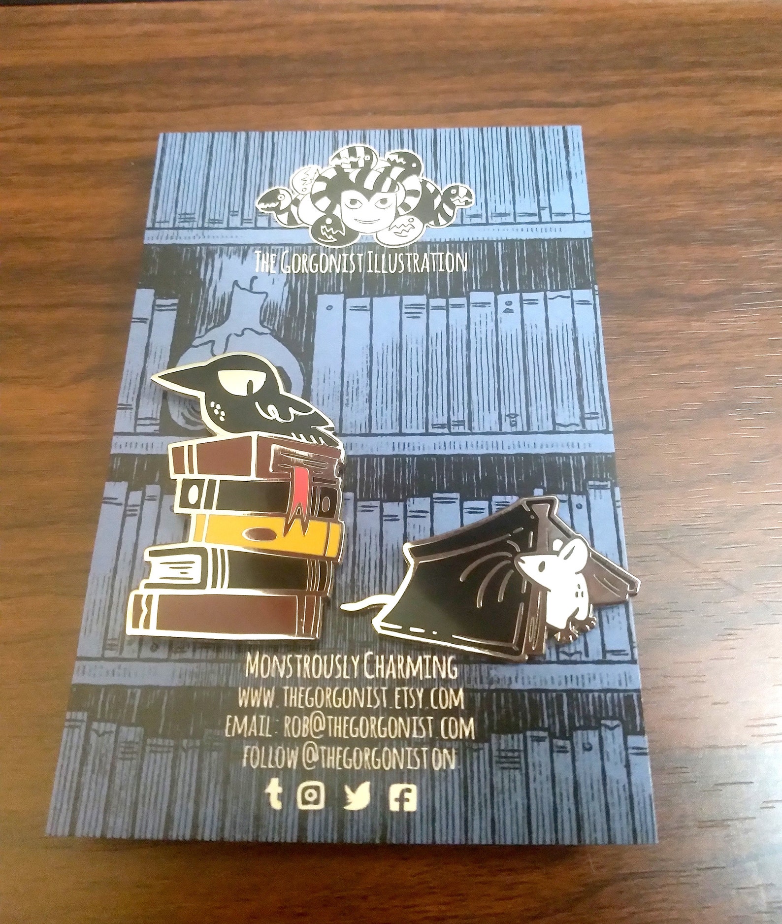 Creatures of a Good Reading Habit Dark Academia Bookish Enamel Pins ...