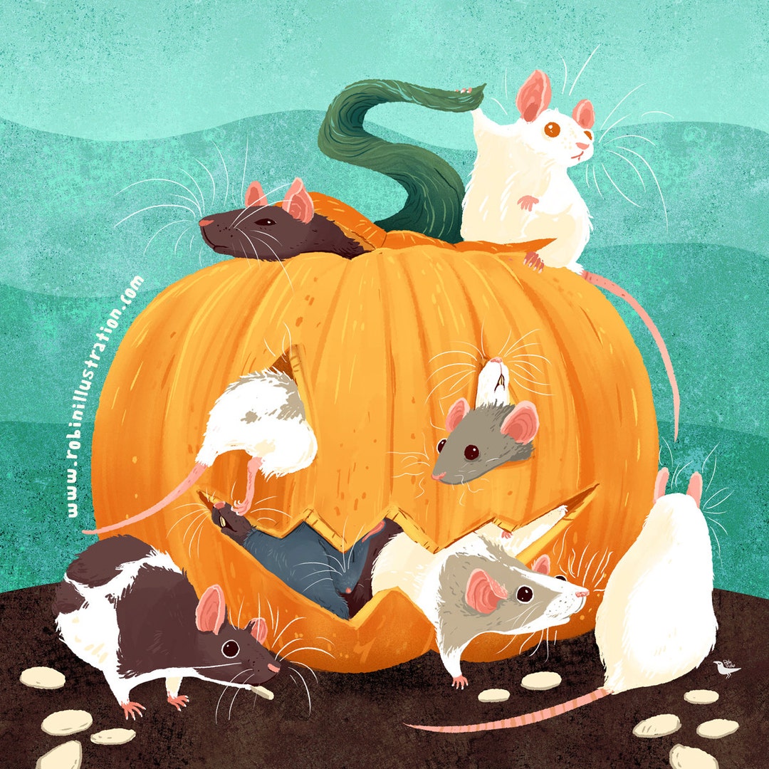 Rat-o-ween 8x8 Art Print - Etsy